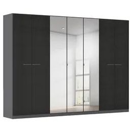 Dreht&uuml;renschrank Rauch "Kleiderschrank Schrank Garderobe TOPSELLER OTELI inkl. Inneneinteilung", graumetallic, hochglanz effektgrau, B:315cm H:229cm T:54cm, Holzwerkstoff, Schr&auml;nke, Dreht&uuml;renschrank, mit zus&auml;tzlichen Einlegeb&ouml;den, optional mit Spiegel MADE IN GERMANY