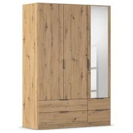 Kleiderschrank Rauch "Dreht&uuml;renschrank Schrank Garderobe Ankleide Schlafzimmer LAGOA", eiche artisan, B:136cm H:197cm T:54cm, Holzwerkstoff, Schr&auml;nke, Kleiderschrank, ger&auml;umige Schubladen, 3 Breiten, optional mit Aufsatz MADE IN GERMANY