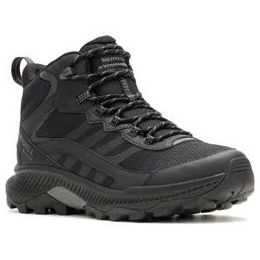 Wanderschuh Merrell "SPEED STRIKE 2 MID GORE-TEX", Damen, Gr. 45, schwarz, Synthetik, Schuhe Wanderschuh, wasserdicht dank Gore-Tex Membrane