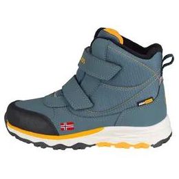 Winterstiefel Trollkids "KIDS HAFJELL WINTER BOOTS", M&auml;dchen, Gr. 33, blau (steel blau, navy, mango), Synthetik, mehrfarbig, Schuhe Winterstiefel, Snowboots, Winterstiefel, Winterschuhe, f&uuml;r Kinder, wasserdicht