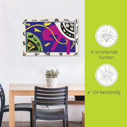Wandbild Artland, B:90cm H:60cm, bunt, Alu Dibond, Wohnzimmer, Bilder, "Pferd, Kunstreiterin und Clown. 1947", als Alubild, Leinwandbild, Poster,