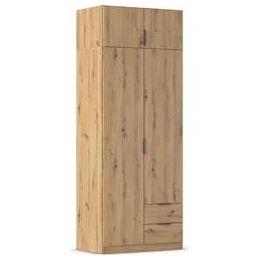 Kleiderschrank Rauch "Dreht&uuml;renschrank Schrank Garderobe Ankleide Schlafzimmer LAGOA", eiche artisan, B:91cm H:235cm T:54cm, Holzwerkstoff, Schr&auml;nke, Kleiderschrank, mit ger&auml;umigen Schubladen, optional mit Aufsatz MADE IN GERMANY