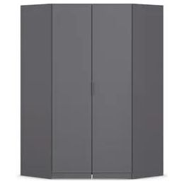Kleiderschrank Rauch "Eckschrank Schrank Ankleidezimmer Schlafzimmer Garderobe LAGOA", graumetallic, B:117cm H:197cm T:117cm, Holzwerkstoff, Schr&auml;nke, Kleiderschrank, voll ausgestattet viel Stauraum, optional mit Aufsatz MADE IN GERMANY