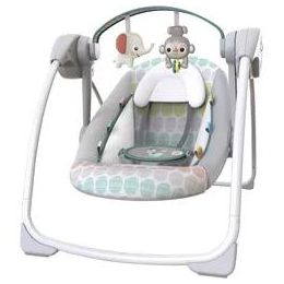 Babywippe Bright Starts "Whimsical Wild Portable Swing", Baby, grau, Kunststoff, Metall, Stoff, Babywippen, mit Sound-Effekt