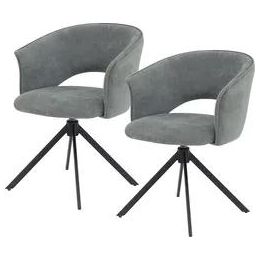 Armlehnstuhl Tom Tailor HOME "CURVY ARMCHAIR", schwarz (concrete grau, schwarz, schwarz), B:61,5cm H:78,5cm T:59cm, Metall, Stoff, St&uuml;hle, Armlehnstuhl, mit Armlehnen, drehbar, R&uuml;ckholfunktion, R&uuml;ckenausschnitt