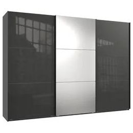 Kleiderschrank wimex "Indiana by fresh to go, wahlweise mit oder ohne Spiegel", grafit, glas grafit, B:300cm H:216cm T:65cm, Holzwerkstoff, Schr&auml;nke, Kleiderschrank, gro&szlig;e Breiten250 oder 300cm, mit oder ohne Glasfront, Made in Germany