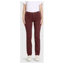 Stretch-Jeans MAC "Dream", Damen, Gr. 34, L&auml;nge 32, rot (bordeaux ppt), Denim/Jeans, Obermaterial: 88% Baumwolle, 8% Elastomultiester, 4% Elasthan, eng normal, Jeans, mit Stretch f&uuml;r den perfekten Sitz, Topseller