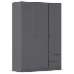 Kleiderschrank Rauch "Dreht&uuml;renschrank Schrank Garderobe Ankleide Schlafzimmer LAGOA", graumetallic, B:136cm H:197cm T:54cm, Holzwerkstoff, Schr&auml;nke, Kleiderschrank, mit ger&auml;umigen Schubladen, optional mit Aufsatz MADE IN GERMANY