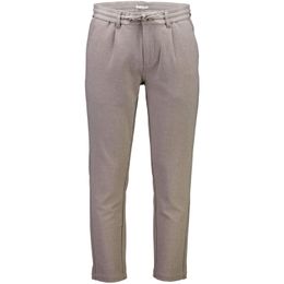 Stoffhose LINDBERGH "Freizeithose Carrot Fit, Cropped Length", Herren, Gr. XXL, stone mel, Obermaterial: 67% Polyester, 30% Viskose, 3% Elasthan; Futter: 100% Polyester, weit, unten schmal, Hosen Stoffhose