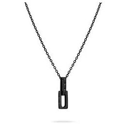 Kette mit Anh&auml;nger Liebeskind Berlin "Schmuck Edelstahl Halskette The Festive Mini Link Sparkle", schwarz (schwarz, schwarz), Halsketten, Damen, Edelstahl, L: 45 B: 2mm, mit Zirkonia (synth.), B:2mm