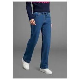 Comfort-fit-Jeans Kangaroos, Damen, Gr. 44, N-Gr, blau washed, Denim/Jeans, Obermaterial: 72% Baumwolle, 26% Polyester, 2% Elasthan, Basic, comfort fit lang, Jeans