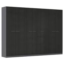 Dreht&uuml;renschrank Rauch "Kleiderschrank Schrank Garderobe TOPSELLER OTELI inkl. Inneneinteilung", grau (graumetallic, hochglanz effektgrau), B:315cm H:229cm T:54cm, Holzwerkstoff, Schr&auml;nke, Dreht&uuml;renschrank, mit zus&auml;tzlichen Einlegeb&ouml;den, optional mit Spiegel MADE IN GERMANY