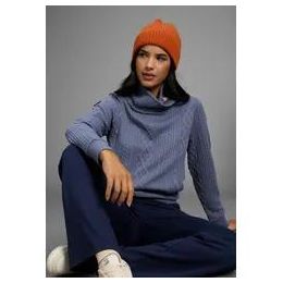 Sweatshirt Kangaroos, Damen, Gr. 40/42, blau (blaugrau), Sweatware, Obermaterial: 57% Polyester, 42% Viskose, 1% Elasthan, figurumspielend h&uuml;ftbedeckend, Rippb&uuml;ndchen, Sweatshirts Sweatshirt, mit kuschelig hohem Kragen