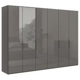 Faltt&uuml;renschrank Wiemann "Ohio, Kleiderschrank, Schrank, Garderobe, mit Glasfront, 300 cm", lava, B:300cm H:236cm T:58cm, Schr&auml;nke, inklusive T&uuml;rd&auml;mpfung, hochwertige Glasfront
