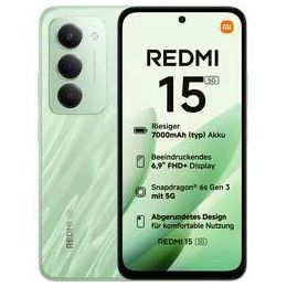 Xiaomi Smartphone "Redmi 15 5G 256 GB", Energieeffizienz: B (A-G), gr&uuml;n (ripple gr&uuml;n), 256 GB, Mobiltelefone