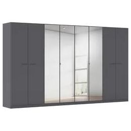 Dreht&uuml;renschrank Rauch "Kleiderschrank Schrank Garderobe TOPSELLER OTELI inkl. Inneneinteilung", grau (graumetallic), B:360cm H:210cm T:54cm, Holzwerkstoff, Schr&auml;nke, Dreht&uuml;renschrank, mit zus&auml;tzlichen Einlegeb&ouml;den, optional mit Spiegel MADE IN GERMANY