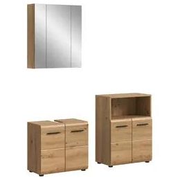 Badm&ouml;bel-Set Welltime "FLORENZ, TOPSELLER, 3-teilige Badkombination, hochwertige MDF-Front", artisan oak nb, B:135cm H:185cm T:30cm, Holzwerkstoff, MDF, Kastenm&ouml;bel-Sets, Badm&ouml;bel-Set, Bad-Kombination, Bad-M&ouml;bel, Badezimmer, Kombination, Kombi