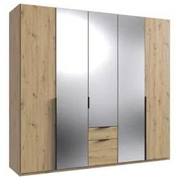Dreht&uuml;renschrank wimex "Mugano", artisan, eiche nachbildung, griffe schwarz, B:225cm H:208cm T:58cm, Holzwerkstoff, Schr&auml;nke, Dreht&uuml;renschrank, in vielen Breiten, 208 oder 236 cm hoch, Made in Germany