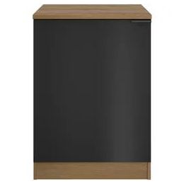 Unterschrank GAMI "Eden K&uuml;che Unterschrank B.60 1 T&uuml;r", schwarz (eiche helvezia nachbildung, schwarz), B:60cm H:86cm T:60cm, Holzwerkstoff, Schr&auml;nke, Unterschrank, Unterschrank 1-t&uuml;rig Breite 60 cm