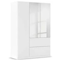 Dreht&uuml;renschrank Rauch "Kleiderschrank Schrank Garderobe W&auml;scheschrank Schlafzimmer JOEL", wei&szlig; (alpinwei&szlig;), B:136cm H:197cm T:54cm, Holzwerkstoff, Schr&auml;nke, Dreht&uuml;renschrank, mit zwei Schubladen, mit Push-to-Open Funktion MADE IN GERMANY