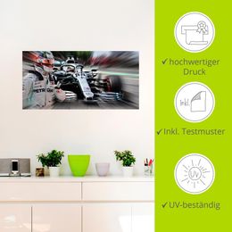 Wandbild Artland, B:100cm H:50cm, silber, Vinyl, Wohnzimmer, Bilder, "Weltmeister Sir Lewis Hamilton", als Alubild, Leinwandbild, Poster,