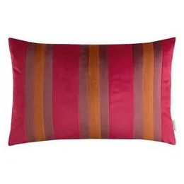 Dekokissen Tom Tailor HOME "Velvet Stripe", rot, B:60cm L:40cm, Obermaterial: 100% Polyester, Dekokissen_Sitzkissen_Kissenh&uuml;llen, aus weichem Velvet