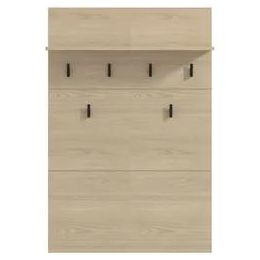 Garderobenpaneel Home Affaire "Rathlin, Wandregal Wandpaneel, Wandgarderobe praktisch & stillvoll", harbour oak hell, B:77cm H:115cm T:19,5cm, Holzwerkstoff, Garderobenpaneele, Garderobenpaneel, mit 6 Kleiderhaken und Ablage f&uuml;r Accessoires, Breite 77 cm