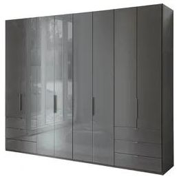 Faltt&uuml;renschrank Wiemann "Ohio, Kleiderschrank, Schrank, Garderobe, mit Schubladen, 300 cm", lava, B:300cm H:216cm T:58cm, Schr&auml;nke, inklusive T&uuml;r und Schubkastend&auml;mpfung, hochwertige Glasfront