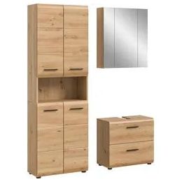 Badm&ouml;bel-Set Welltime "FLORENZ, TOPSELLER, 3-teilige Badkombination, hochwertige MDF-Front", artisan oak nb, B:135cm H:185cm T:30cm, Holzwerkstoff, MDF, Kastenm&ouml;bel-Sets, Badm&ouml;bel-Set, Bad-Kombination, Bad-M&ouml;bel, Badezimmer, Kombination, Kombi