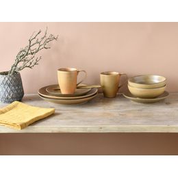 Creatable Kombiservice "Sierra Nevada, Service 16-tlg.", 16, braun, Geschirr-Sets, Seidenmatte reaktive Spezialglasur, Vintage Effekt