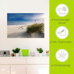 Wandbild Artland, B:90cm H:60cm, blau, Vinyl, Wohnzimmer, Bilder, "Strandidylle", als Alubild, Leinwandbild, Poster, Wandaufkleber in verschied.