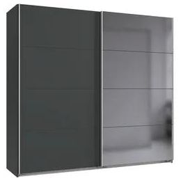 Schwebet&uuml;renschrank wimex "Ernie Kleiderschrank mit Spiegel, Made in Germany TOPSELLER", grau (graphit), B:225cm H:210cm T:65cm, Schr&auml;nke, Schwebet&uuml;renschrank, Schlafzimmerschrank in verschiedenen Breiten