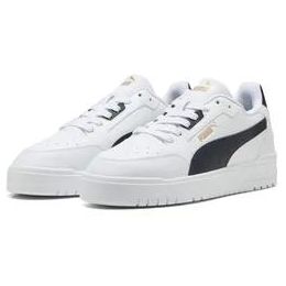 Sneaker Puma "SHUFFLE DOWNTOWN", Damen, Gr. 40, wei&szlig; (Puma wei&szlig;, new navy, Puma gold), Synthetik, Schuhe Sneaker, leicht profilierte Gummilaufsohle, Schn&uuml;rverschluss