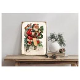 Alu-Dibond-Druck queence "Weihnachtsmann", rot (farbe bild(er): rot), B:20cm H:30cm T:0,2cm, Alu Dibond, Bilder, Geschenke, Schild
