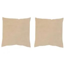Dekokissen Home Wohnideen "ELMER 2ER PACK MIT F&Uuml;LLUNG" Gr. 2, beige (natur, unifarben), B:50cm L:50cm, Polyester, Dekokissen_Sitzkissen_Kissenh&uuml;llen