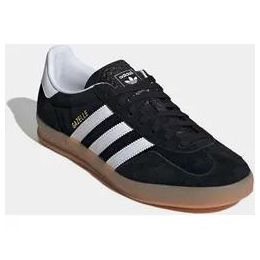 Sneaker Adidas ORIGINALS "GAZELLE INDOOR", Herren, Gr. 43, core schwarz, ftwr wei&szlig;, gum 2, Leder, Synthetik, Schuhe Sneaker