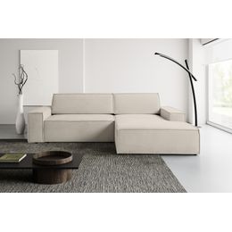 Ecksofa WERK2, B:267cm H:85cm T:165cmnatur, 100% Polyester, Wohnzimmer, Sofas, "Treviso bequem, mit Bettfunktion und Bettkasten, Breite 267cm,
