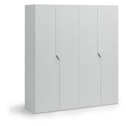 Kleiderschrank Home Affaire "AMETISTA, Dreht&uuml;renschrank, designgeformten Fronten", wei&szlig; hochglanz, B:200cm H:223cm T:62,2cm, Holzwerkstoff, Schr&auml;nke, Kleiderschrank, Made in Italy, hochglanz lackiert, Basisausf&uuml;hrung, Zubeh&ouml;r extra