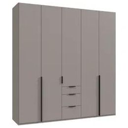 Dreht&uuml;renschrank wimex "Mugano", saharagrau, griffe schwarz, B:225cm H:236cm T:58cm, Holzwerkstoff, Schr&auml;nke, Dreht&uuml;renschrank, in vielen Breiten, 208 oder 236 cm hoch, Made in Germany