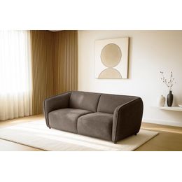 2,5-Sitzer Home Affaire, B:201cm H:73cm T:93cm, grau, 100% Polyester, Sofas, "OSTRUP, Naturt&ouml;ne, Boucle", Breite 201 cm, organische Form mit sanften