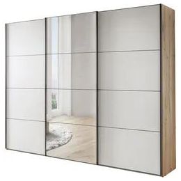 Schwebet&uuml;renschrank Wiemann "Phoenix, Made in Germany, modernes Design, Highlight, Blickfang", bianco, eiche, nachbildung, B:223cm H:236cm T:67cm, Schr&auml;nke, Schwebet&uuml;renschrank, maximaler Staurraum, inkl.Einlegeb&ouml;den, W&auml;scheb&ouml;den u. D&auml;mpfer