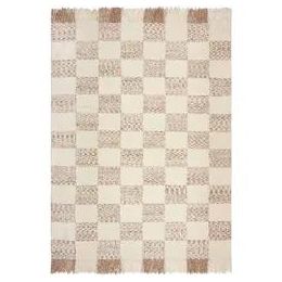 Teppich FLAIR RUGS "Eric", beige, B:120cm H:4mm L:170cm, Baumwolle, Polyester, Wolle, Teppiche, Teppich, Boucle-Effekt, Hoch-Tief-Flor