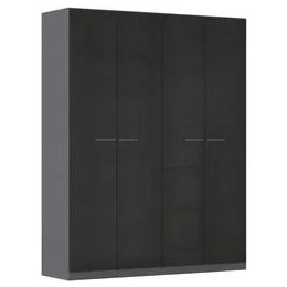 Dreht&uuml;renschrank Rauch "Kleiderschrank Schrank Garderobe TOPSELLER OTELI inkl. Inneneinteilung", grau (graumetallic, hochglanz effektgrau), B:181cm H:229cm T:54cm, Holzwerkstoff, Schr&auml;nke, Dreht&uuml;renschrank, mit zus&auml;tzlichen Einlegeb&ouml;den, optional mit Spiegel MADE IN GERMANY