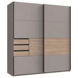 Schwebet&uuml;renschrank wimex "Bremen in der Breite 180cm, wahlweise mit Spiegel", bunt (saharagrau, absetzung multiplex), B:180cm H:198cm T:65cm, Holzwerkstoff, Schr&auml;nke, Schwebet&uuml;renschrank, mit moderner Multiplex Optik, inkl. Schubladen
