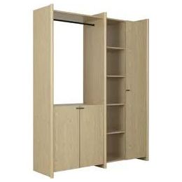 Garderobenschrank GAMI "GALYS Garderobenschrank", eiche rookwood nachbildung, B:162cm H:200cm T:47cm, Schr&auml;nke, Garderobenschrank, Stauraumm&ouml;bel mit Kleiderstange, geschlossenem Schrank, Regalf&auml;chern.