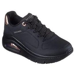 Sneaker Skechers "UNO ICON", Damen, Gr. 40, schwarz, Leder, Schuhe Sneaker, Schn&uuml;rschuh, Freizeitschuh in bequemer Form