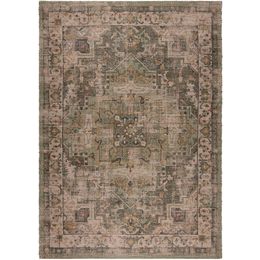 Teppich FLAIR RUGS, B:160cm H:8mm L:230cm, gr&uuml;n, Baumwolle, Jute, Kunstfaser, Wohnzimmer, Teppiche, "Selena Jute", Vintage Jute