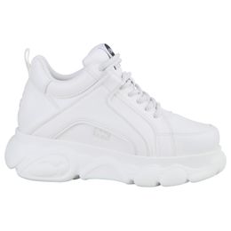 Buffalo Damen Plateausneaker "CORIN", Gr. 41, wei&szlig;, Lederimitat, Schuhe, Schn&uuml;rschuh, Freizeitschuh, Ugly Sneaker mit typischer Plateausohle