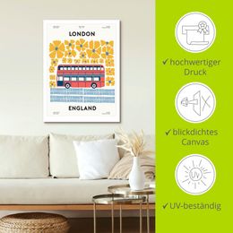 Wandbild Artland, B:60cm H:80cm, bunt, Leinwand, Wohnzimmer, Bilder, "Groovy European", als Alubild, Leinwandbild, Poster, Wandaufkleber in