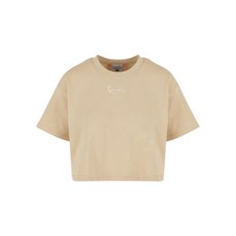 Karl Kani Damen T-Shirt "Karl Kani Karl Kani Small Signature Essential Crop Tee"sand, Gr. XL, bedruckt, 100% Baumwolle, Shirts